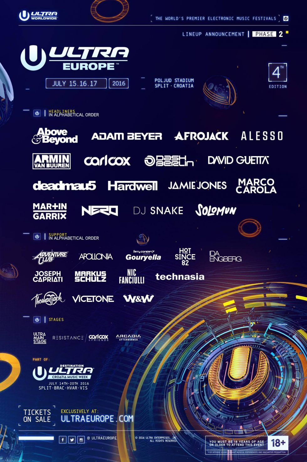 Ultra Europe 2016第二弾ラインナップ発表！ | TokyoEDM