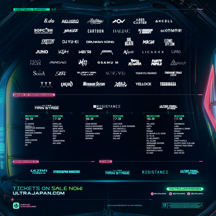 【ULTRA JAPAN 2023】ラインナップ発表！ | TokyoEDM